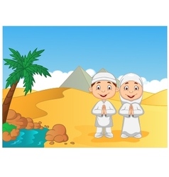 Muslim kid cartoon Royalty Free Vector Image - VectorStock