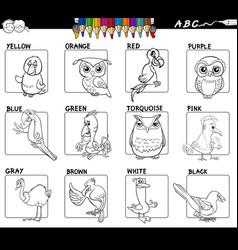 Primary colors cartoon set Royalty Free Vector Image