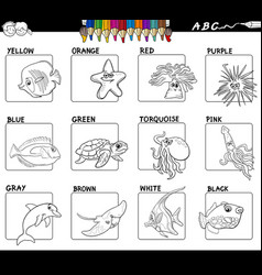 Primary colors cartoon set Royalty Free Vector Image