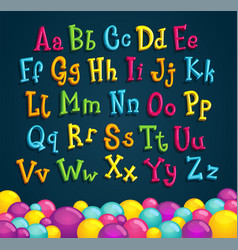 Cartoon colorful alphabet set with happy children Vector Image