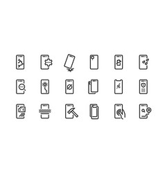 Mobile device components icon set Royalty Free Vector Image