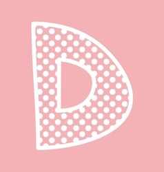 D letter pink bling girly Royalty Free Vector Image