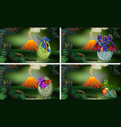 Border design with dinosaur at the park Royalty Free Vector Image ...