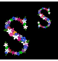 Letter S floral design Royalty Free Vector Image