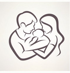 Mother and baby symbol Royalty Free Vector Image - VectorStock