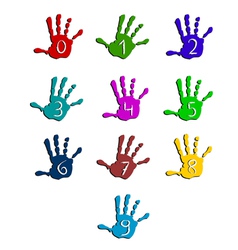 Adult and child hand print Royalty Free Vector Image