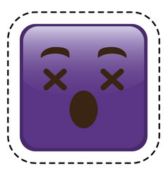 Dizzy and squashed emoticon Royalty Free Vector Image