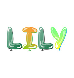 Lily female name decorative lettering type design Vector Image