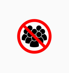 No crowd people icon do not crowd Royalty Free Vector Image