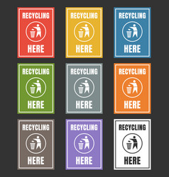 Waste sorting orange trash can with sorted Vector Image