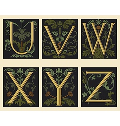 Alphabet Medieval and Roman numerals Royalty Free Vector