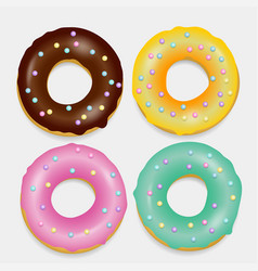 Set ring shaped donuts covered with sweet Vector Image