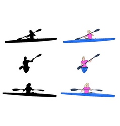 Rowing silhouettes Royalty Free Vector Image - VectorStock
