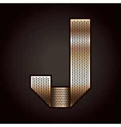 Letter j gold and diamond Royalty Free Vector Image