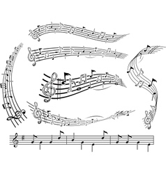 Music notes set of music design elements or icons Vector Image