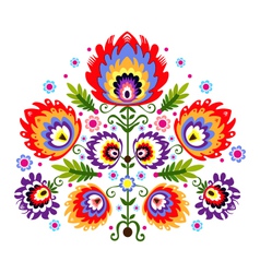 Traditional Polish folk art pattern on black Royalty Free Vector Image ...