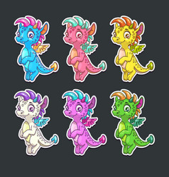 Happy green dragon dancing Royalty Free Vector Image - VectorStock