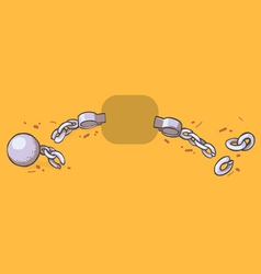 Shackles on his hands Royalty Free Vector Image