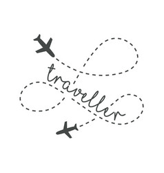 Traveller logo concept lettering traveler Vector Image