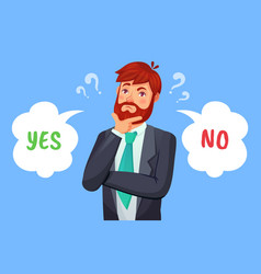Confused business character making important Vector Image