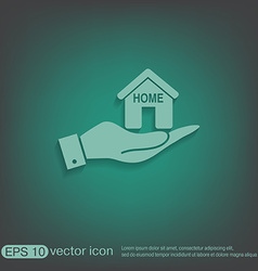 Hand holding a House icon Home sign Royalty Free Vector