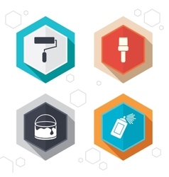 Paint brush and bucket Royalty Free Vector Image