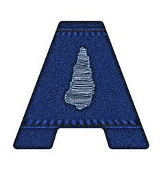 Jeans alphabet Denim letter M Royalty Free Vector Image