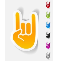 Realistic design element rock hand gesture Vector Image