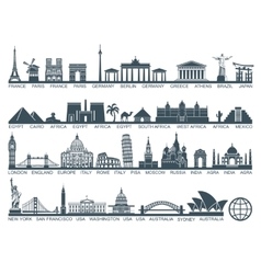 World cities icons Royalty Free Vector Image - VectorStock
