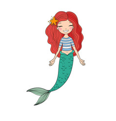 Cute cartoon mermaid Royalty Free Vector Image - VectorStock