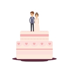 Wedding cake cartoon Royalty Free Vector Image