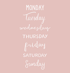 Morning monday weekday typography Royalty Free Vector Image