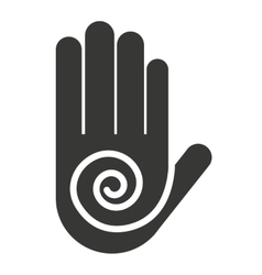 Hand print with stop sign Royalty Free Vector Image