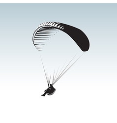Paraglider with Paramotor Silhouette Royalty Free Vector