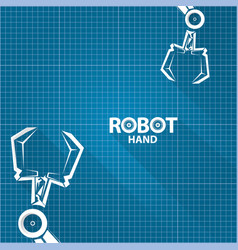 Robot arms blueprint machine industrial robotic Vector Image