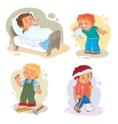 Sick kid Royalty Free Vector Image - VectorStock