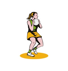 Netball player shooting ball Royalty Free Vector Image