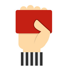 Soccer referees hand with red card Royalty Free Vector Image - VectorStock