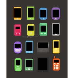 Modern and vintage mobile gadgets Royalty Free Vector Image