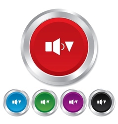 Speaker low volume sign icon sound symbol Vector Image
