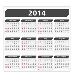 Calendar 2014 Royalty Free Vector Image - VectorStock
