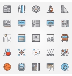 Big school icon set Royalty Free Vector Image - VectorStock