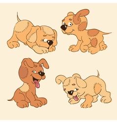 Six cartoon puppies Royalty Free Vector Image - VectorStock