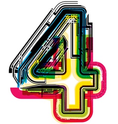 Colorful Number 4 Royalty Free Vector Image - VectorStock