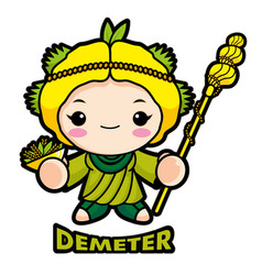 Greek goddess demeter cartoon Royalty Free Vector Image