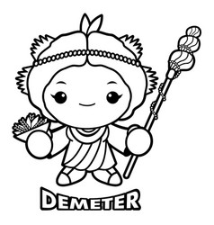 Greek goddess demeter cartoon Royalty Free Vector Image