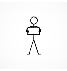 Cartoon man with signs Royalty Free Vector Image