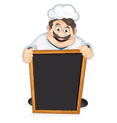 Cartoon chef with blank menu Royalty Free Vector Image - VectorStock