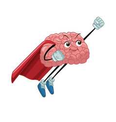 Super hero brain cartoon Royalty Free Vector Image