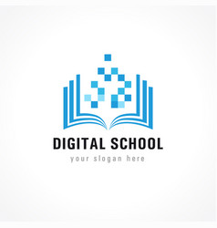 Digital school education click logo Royalty Free Vector
